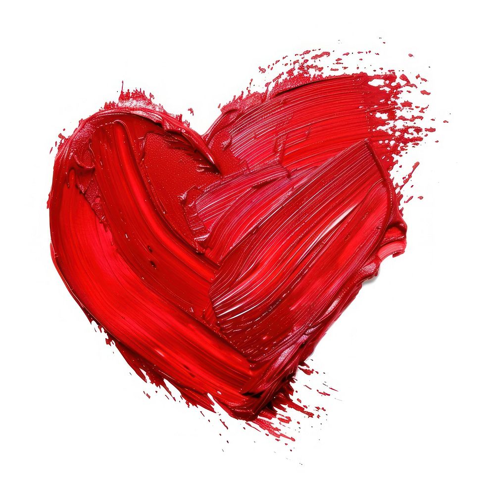 Heart shape brush strokes red | Free Photo - rawpixel