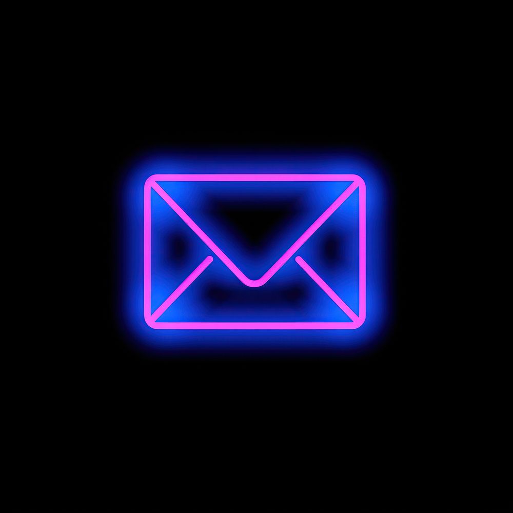 Mail icon neon light line. | Free Photo Illustration - rawpixel