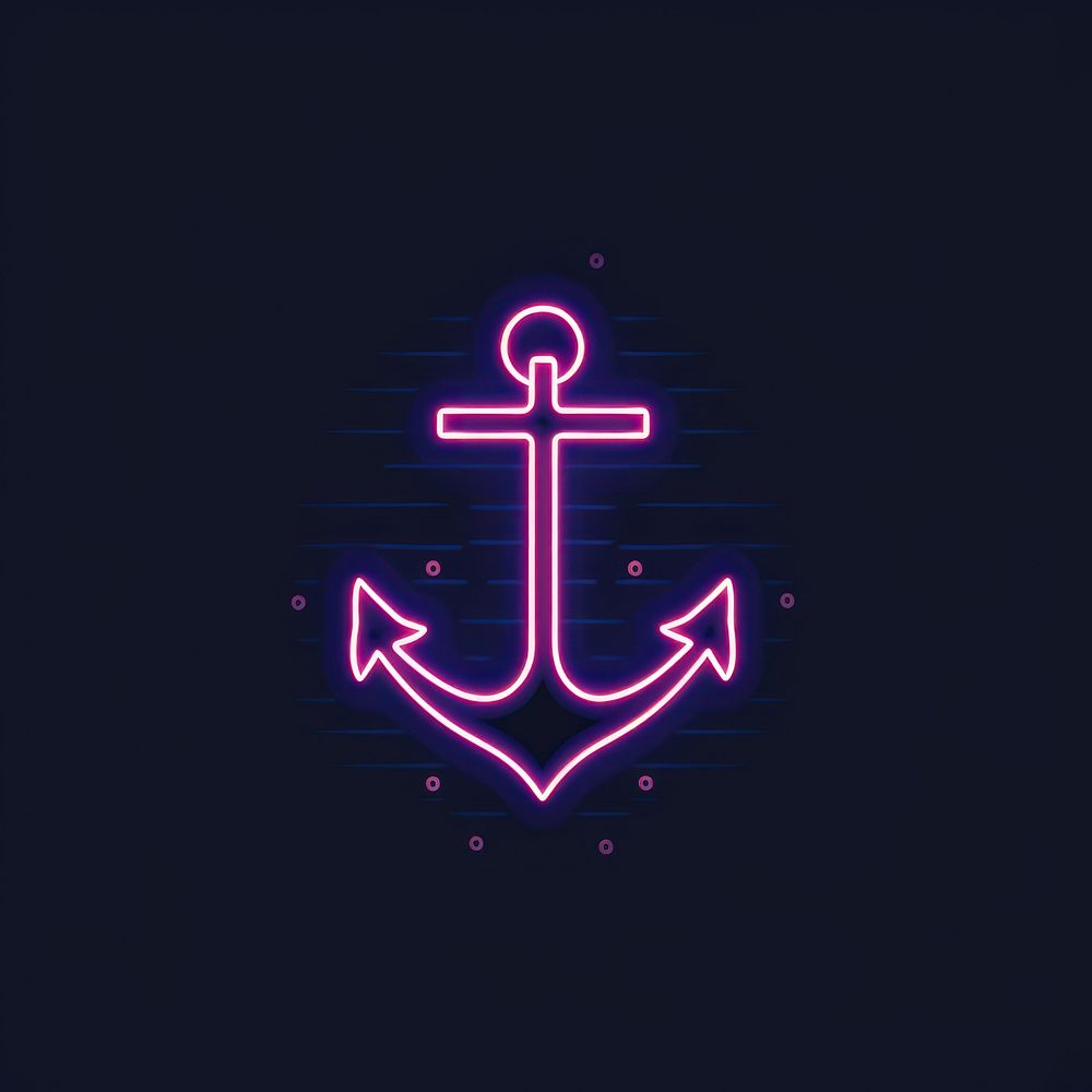 Anchor Icon Symbol Line Neon Free Photo Illustration Rawpixel