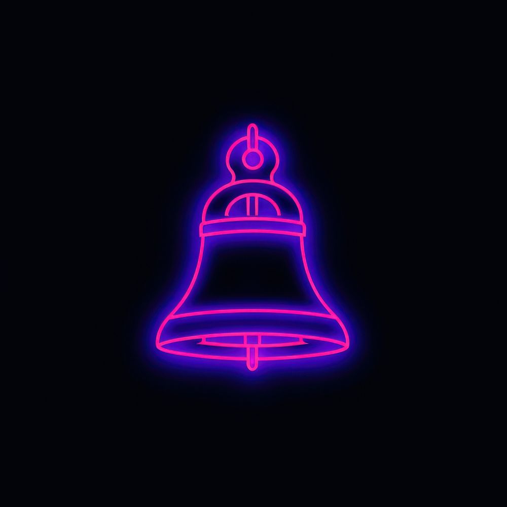 Bell icon neon light line. | Free Photo Illustration - rawpixel