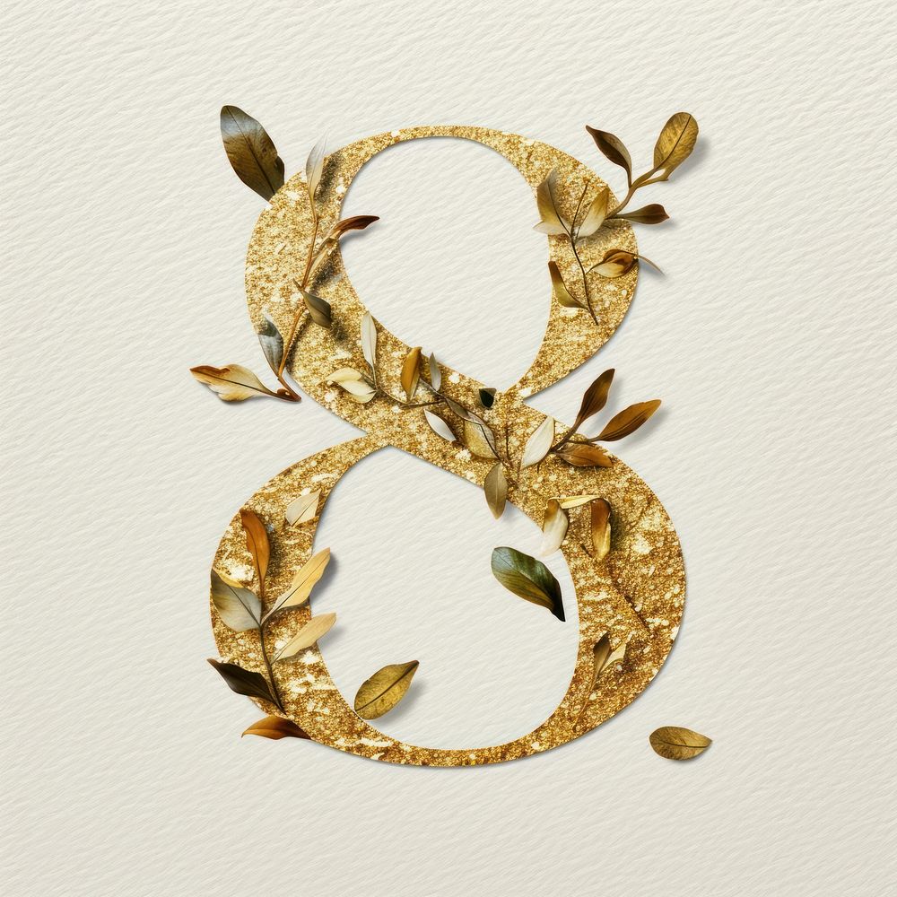 Gold jewelry font leaf. | Free Photo Illustration - rawpixel