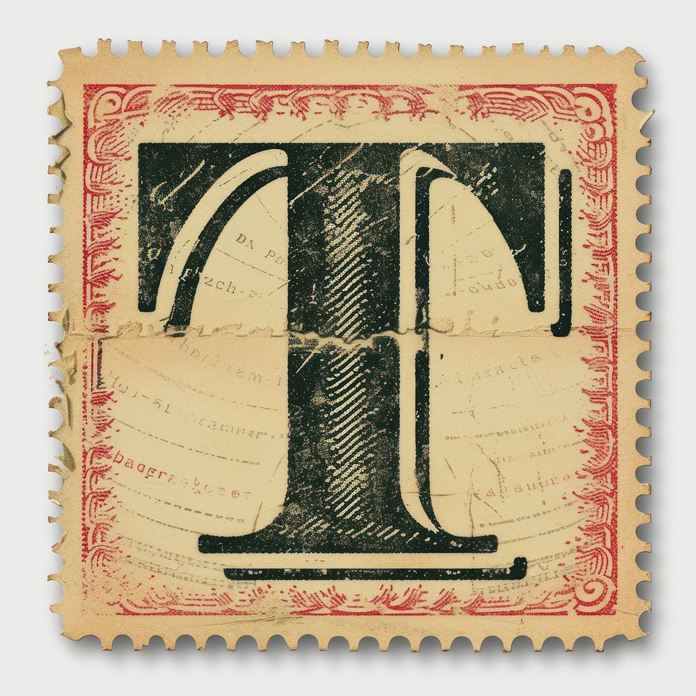Vintage alphabet T postage stamp | Free Photo Illustration - rawpixel