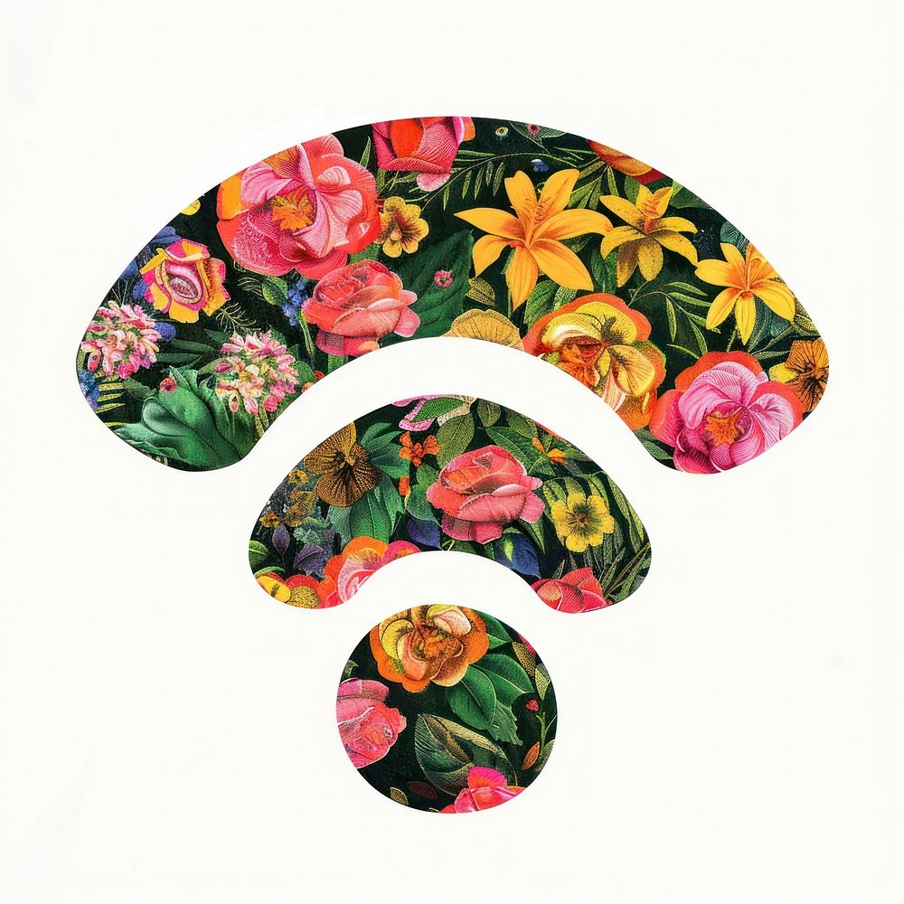 Flower Collage Wifi icon pattern | Free Photo Illustration - rawpixel