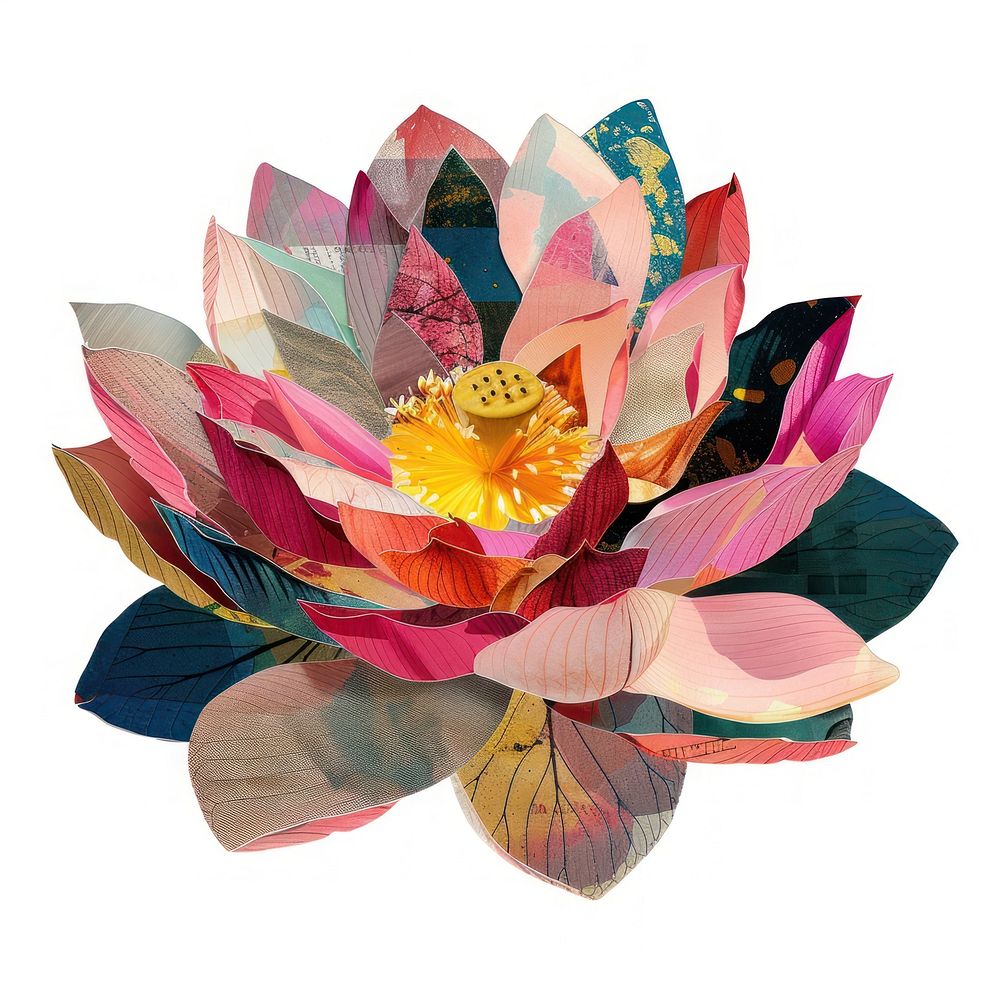 Flower Collage Lotus pattern flower | Premium Photo Illustration - rawpixel