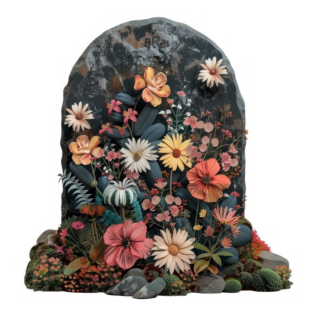 Flower Collage gravestone flower asteraceae | Premium Photo ...