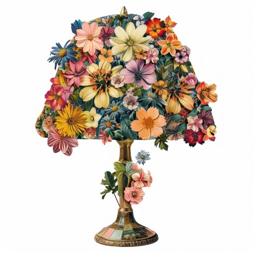 Flower Collage Lamp shaped flower | Free Photo Illustration - rawpixel