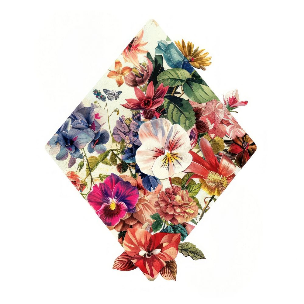 Flower Collage Square Diamonds shaped | Free Photo Illustration - rawpixel