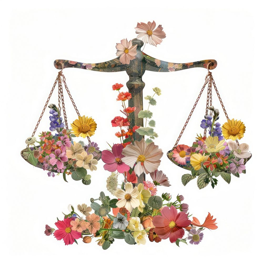 Flower Collage Libra Zodiac flower | Premium Photo Illustration - rawpixel
