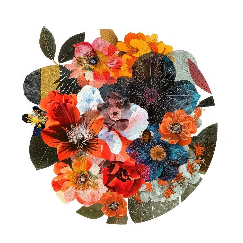 Flower Collage Coin collage pattern | Free Photo Illustration - rawpixel