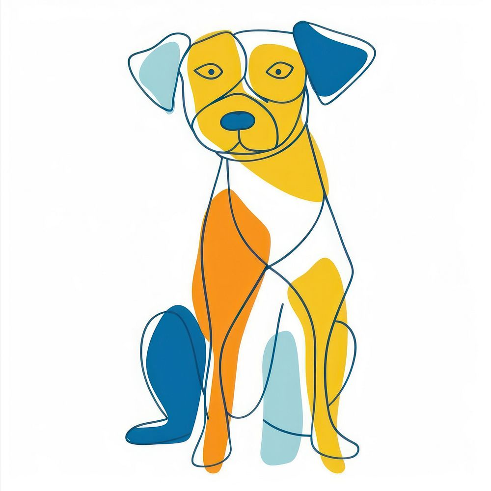 Minimalist symmetrical dog illustrated wildlife | Free Photo ...