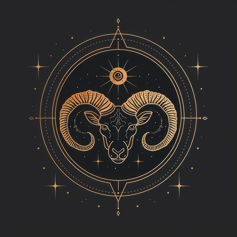 Aries zodiac logo chandelier symbol | Free Photo Illustration - rawpixel