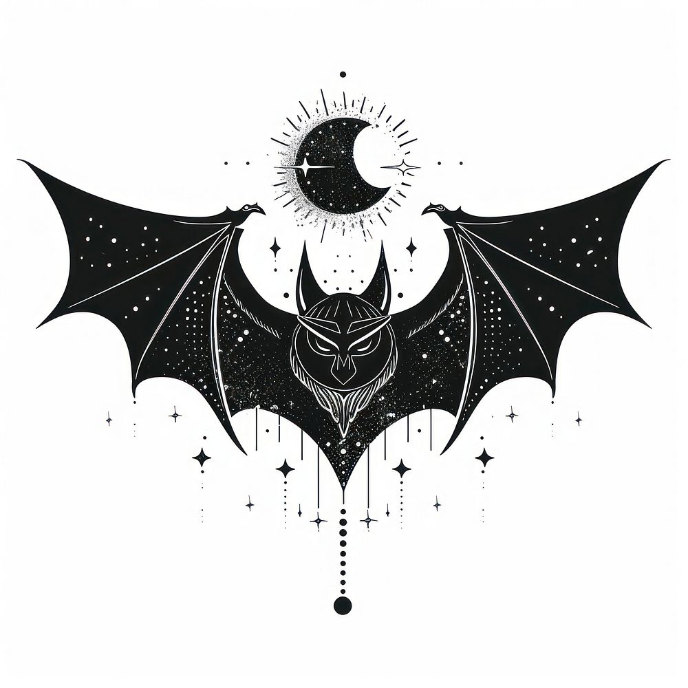 Surreal aesthetic Bat logo symbol | Free Photo Illustration - rawpixel