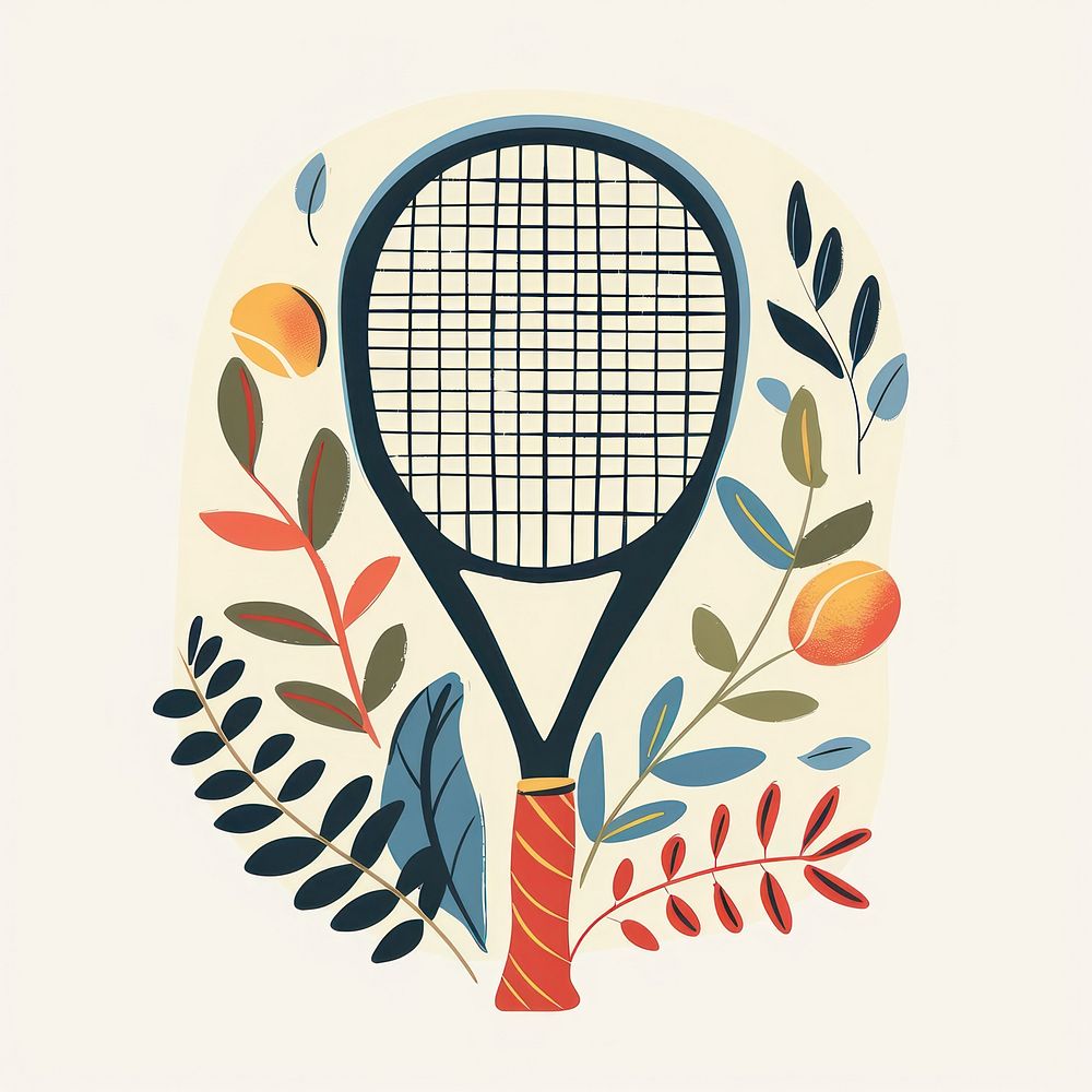Aesthetic Boho tennis racket sports | Free Photo Illustration - rawpixel
