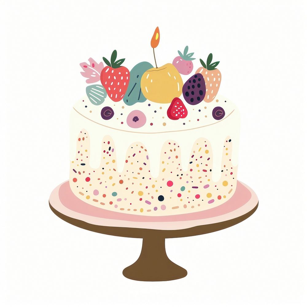 Boho cake illustration dessert people | Free Photo Illustration - rawpixel