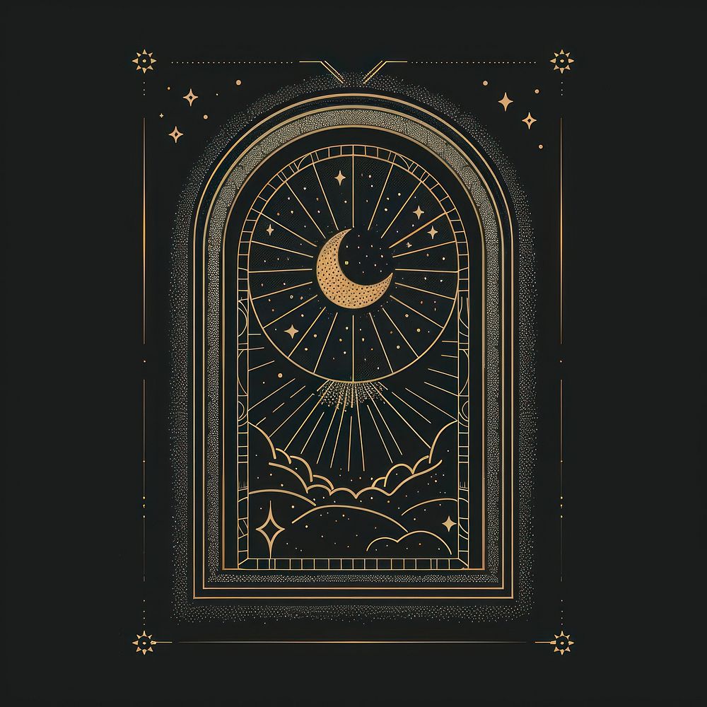 Surreal aesthetic window logo sundial | Premium Photo Illustration ...