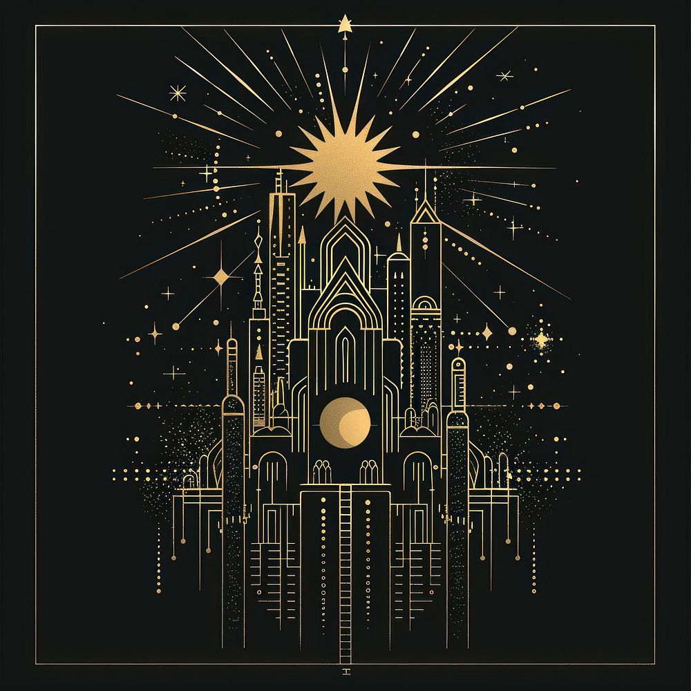 Surreal aesthetic buildings logo blackboard | Free Photo Illustration ...