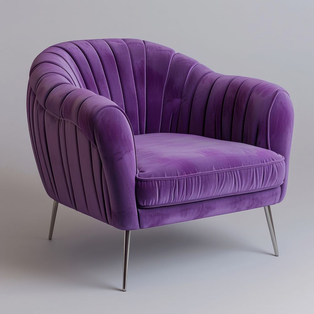 Purple rib fabric armchair furniture. | Free Photo - rawpixel