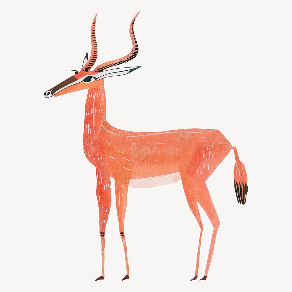 Cute impala, wild animal digital | Free Photo Illustration - rawpixel
