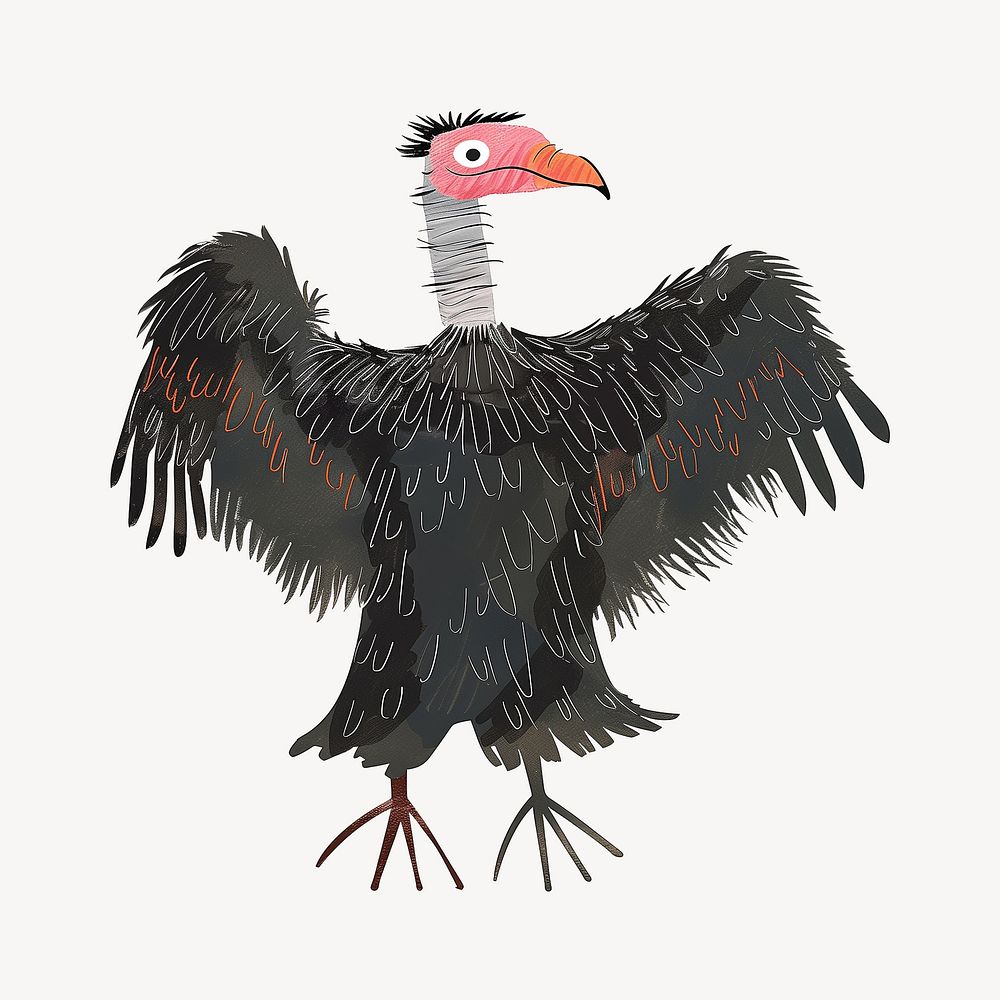Cute vulture, wild animal digital | Free Photo Illustration - rawpixel