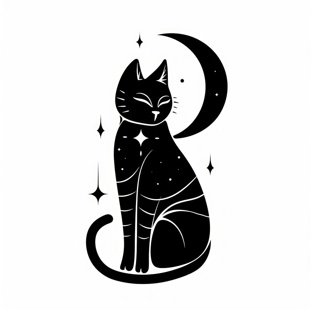 Surreal abstract cat logo stencil | Free Photo Illustration - rawpixel