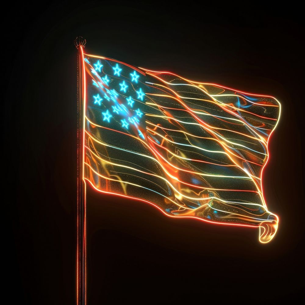 Render glowing flag outdoors bonfire | Premium Photo Illustration ...