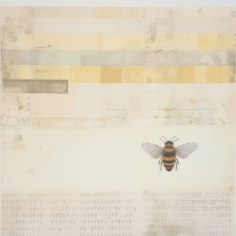 Bee ephemera invertebrate bumblebee painting | Premium Photo ...