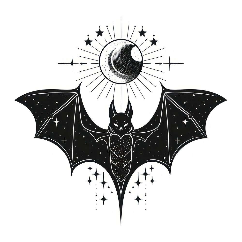 Surreal aesthetic bat logo wildlife | Free Photo Illustration - rawpixel