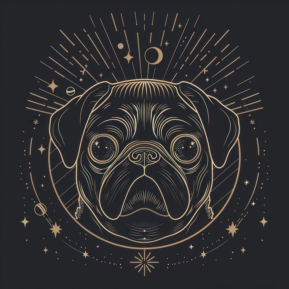Surreal aesthetic pug logo art | Free Photo Illustration - rawpixel