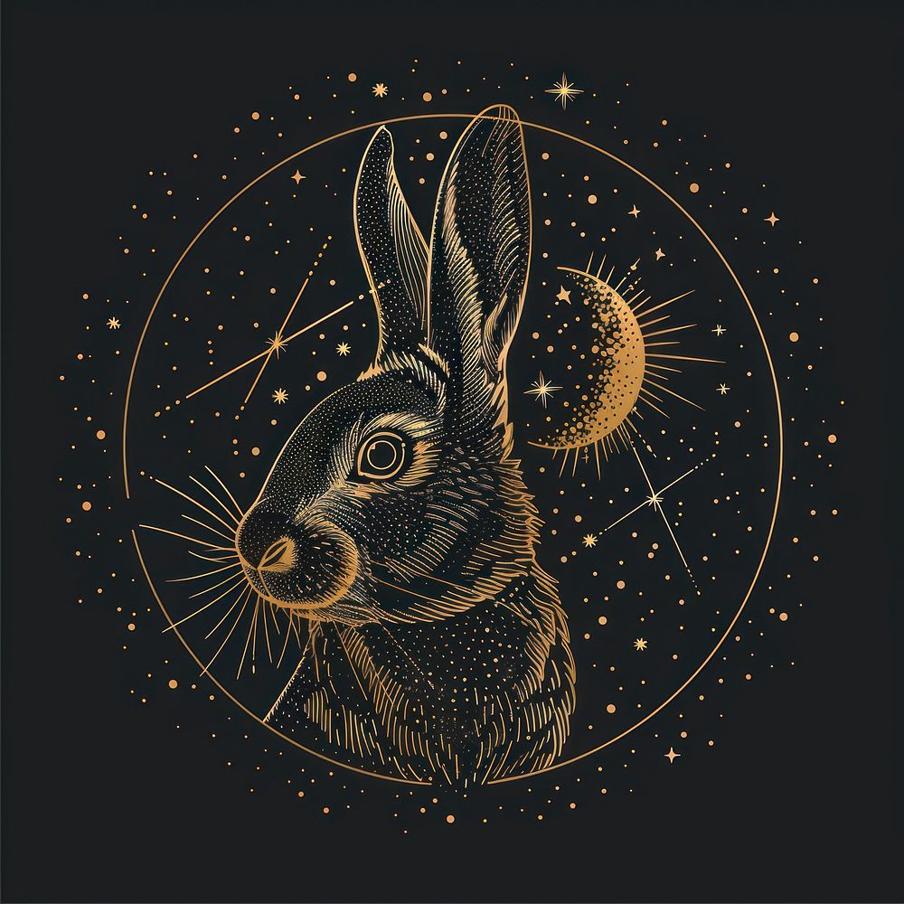 Surreal aesthetic rabbit logo art | Free Photo Illustration - rawpixel