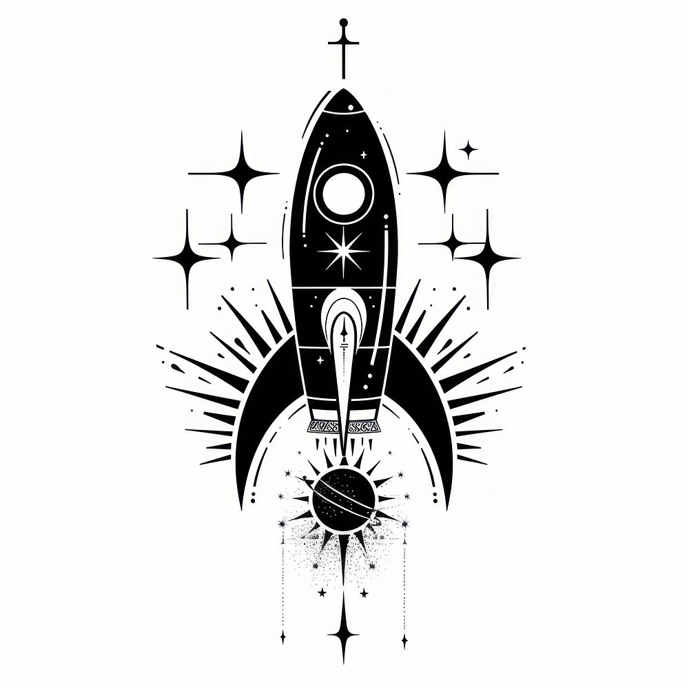 Surreal aesthetic rocket logo art | Free Photo Illustration - rawpixel