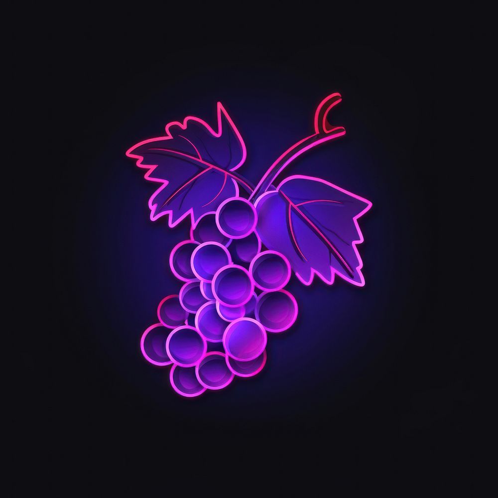 Grape icon purple grapes neon. | Free Photo Illustration - rawpixel