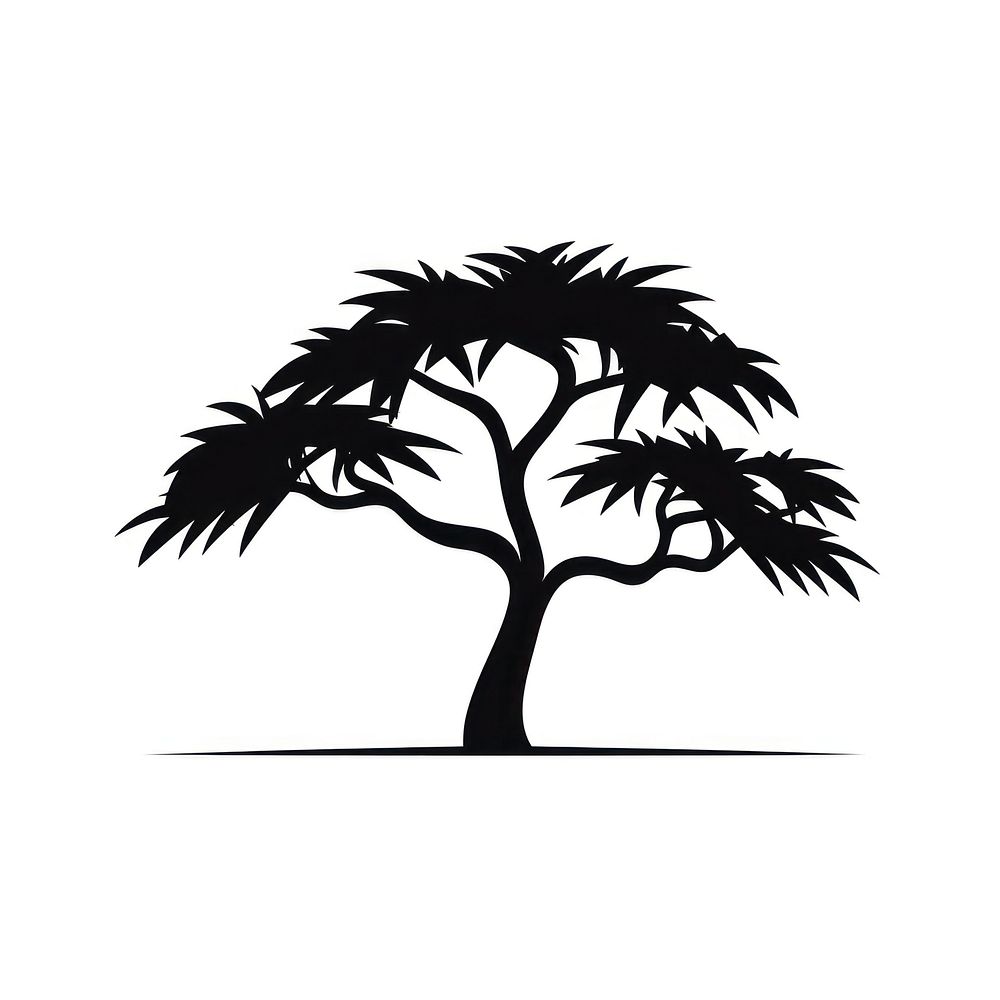 Tropical tree silhouette illustrated stencil | Free Photo Illustration ...