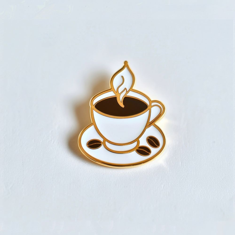 Coffee shape pin badge beverage | Free Photo - rawpixel