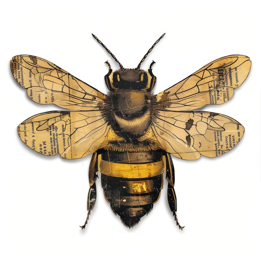 Bee shape collage cutouts invertebrate | Premium Photo Illustration ...