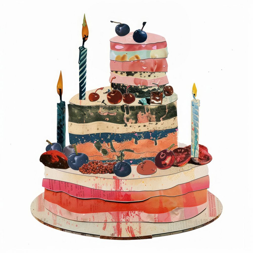 Birthday cake collage cutouts dessert | Free Photo Illustration - rawpixel
