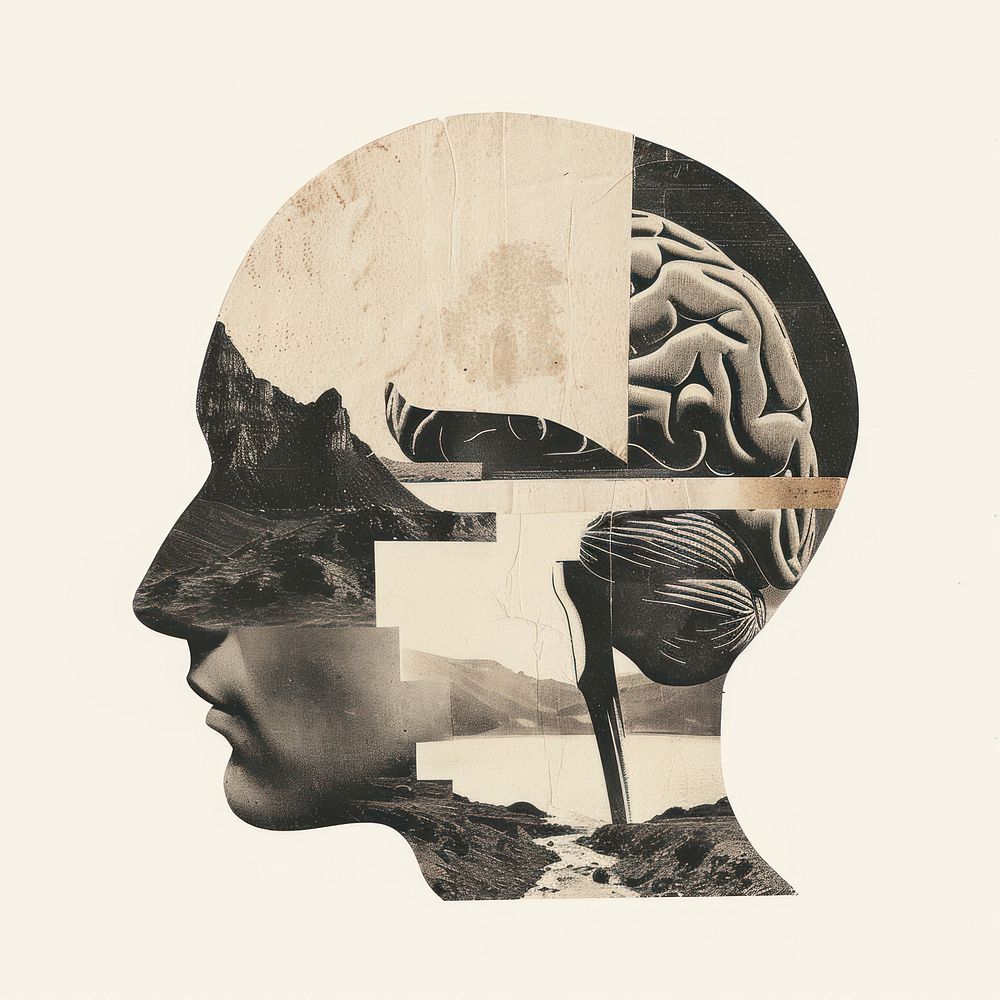 Brain shape collage cutouts photography | Free Photo Illustration ...