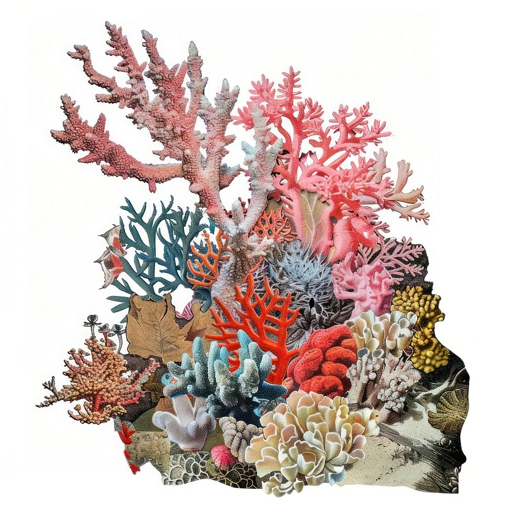 Coral collage cutouts invertebrate outdoors | Free Photo Illustration ...