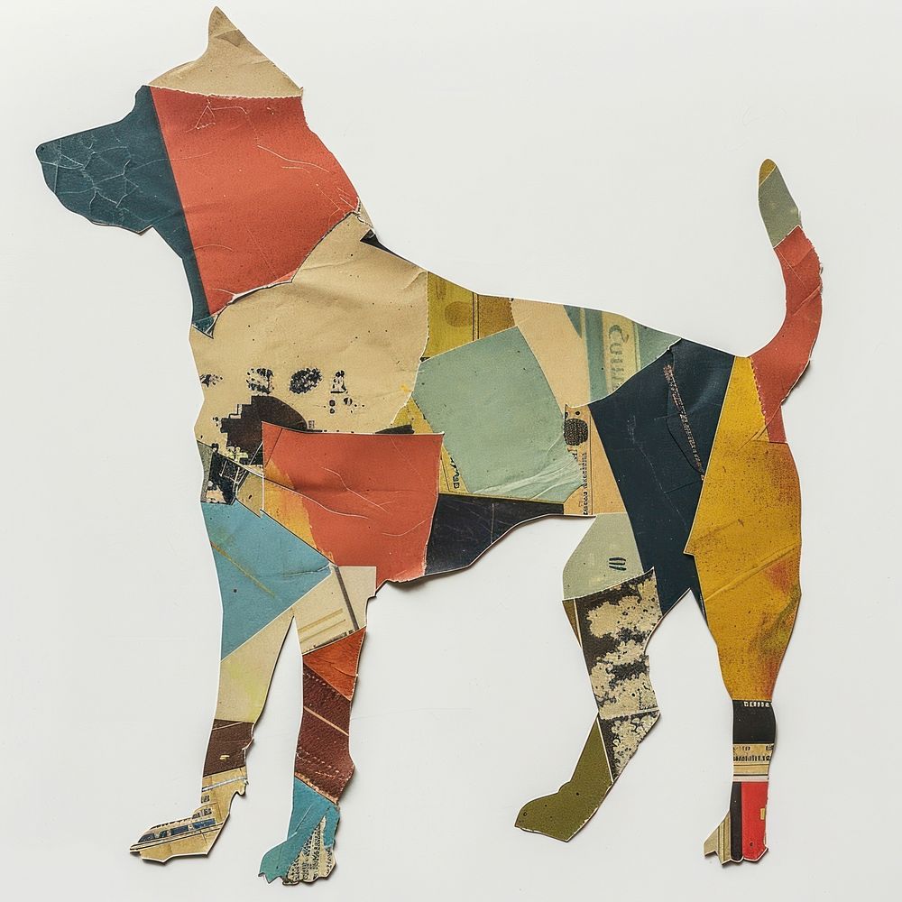 Dog shape collage cutouts painting | Free Photo Illustration - rawpixel