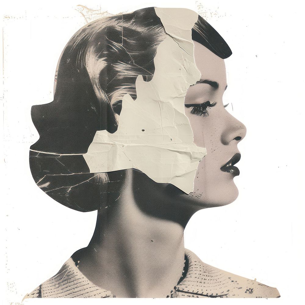 Sad woman collage cutouts photography | Free Photo Illustration - rawpixel