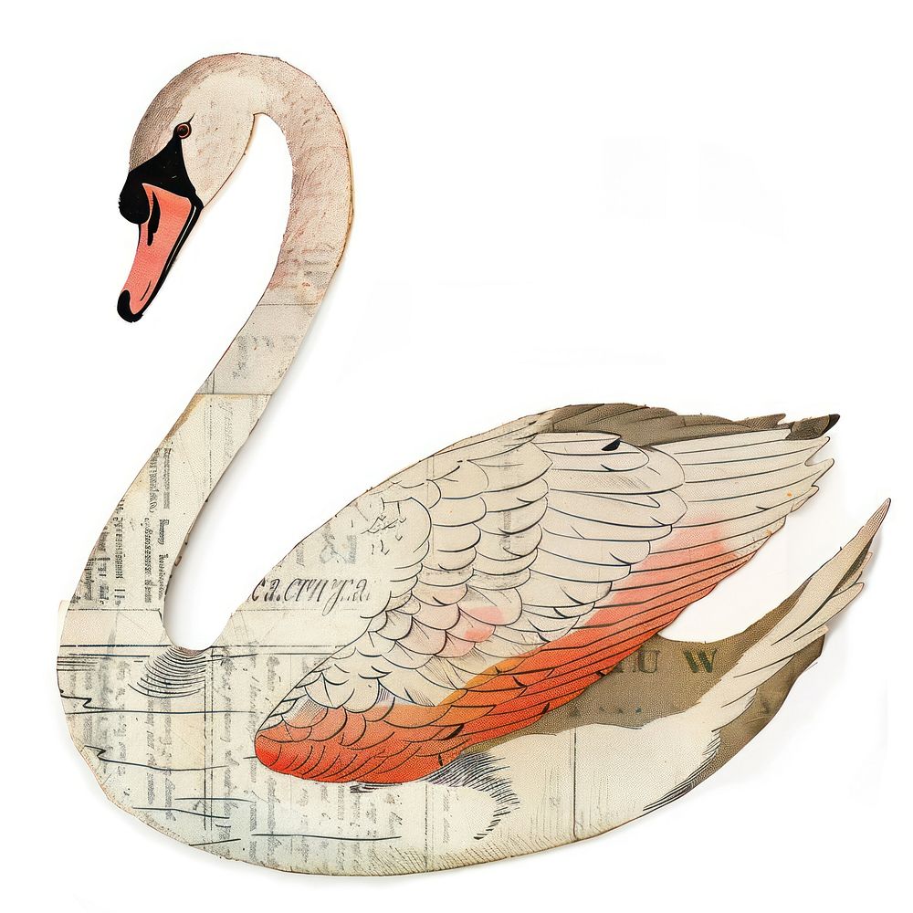 Swan collage cutouts waterfowl animal | Free Photo Illustration - rawpixel