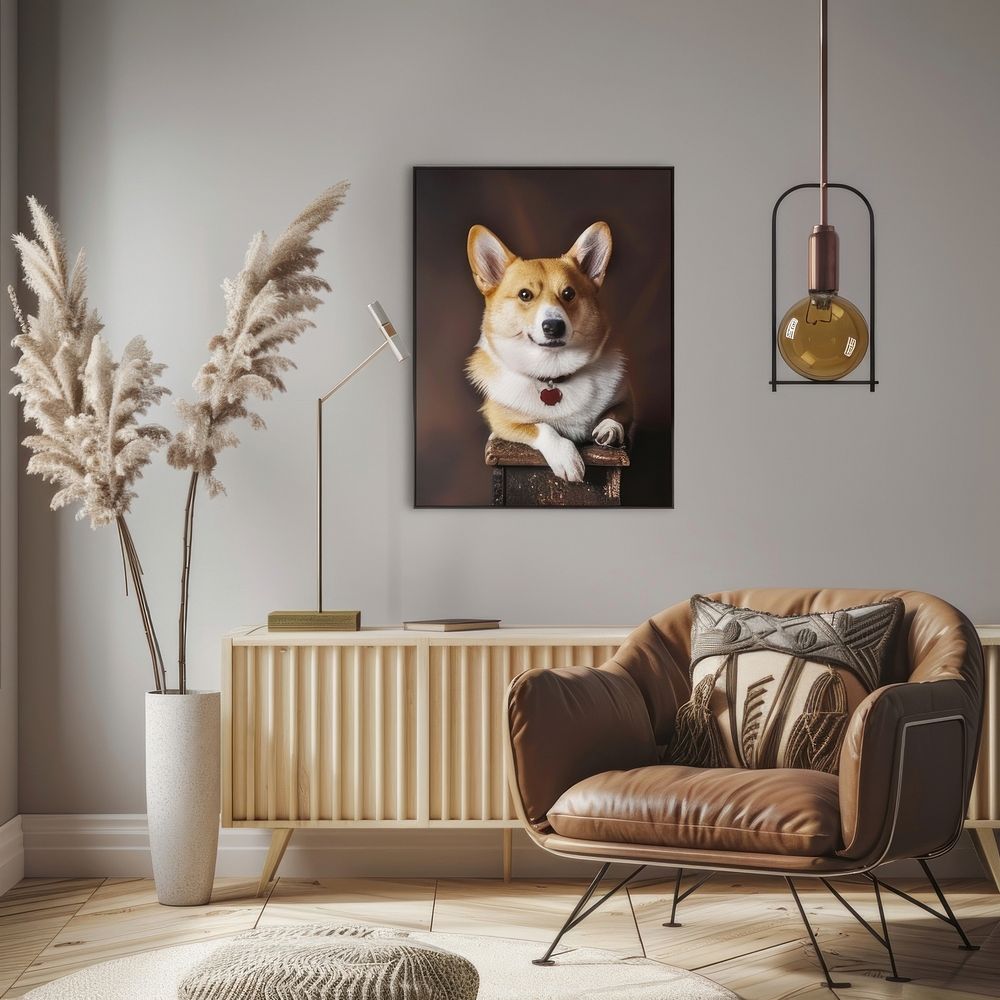 Corgi room architecture furniture | Free Photo - rawpixel