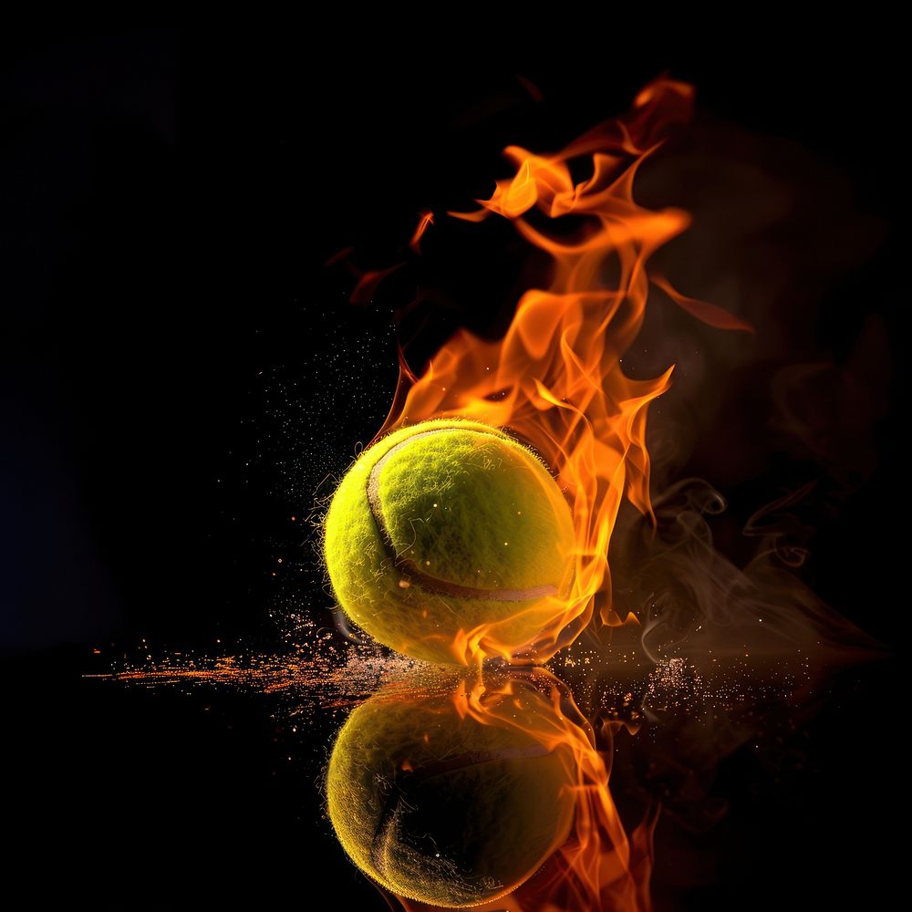 Photo tennis ball flame fire | Free Photo - rawpixel