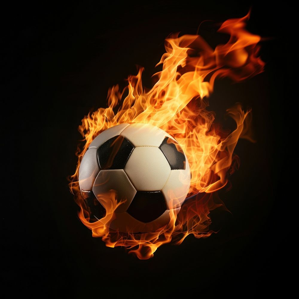 Photo soccer ball flame fire | Free Photo - rawpixel