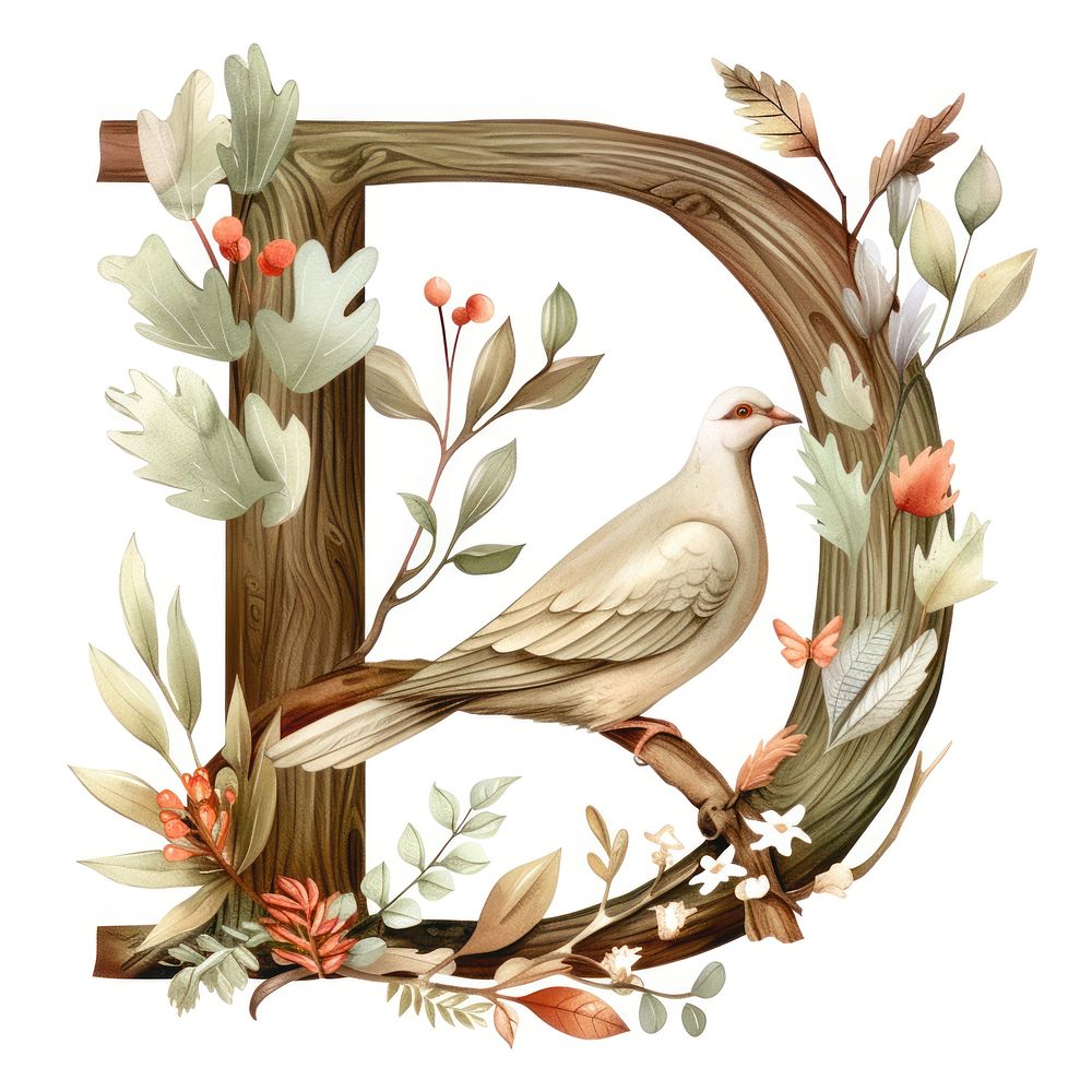 letter D nature branch plant. | Premium Photo Illustration - rawpixel