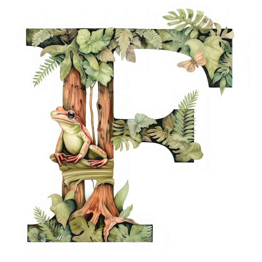 letter F art nature plant. | Free Photo Illustration - rawpixel