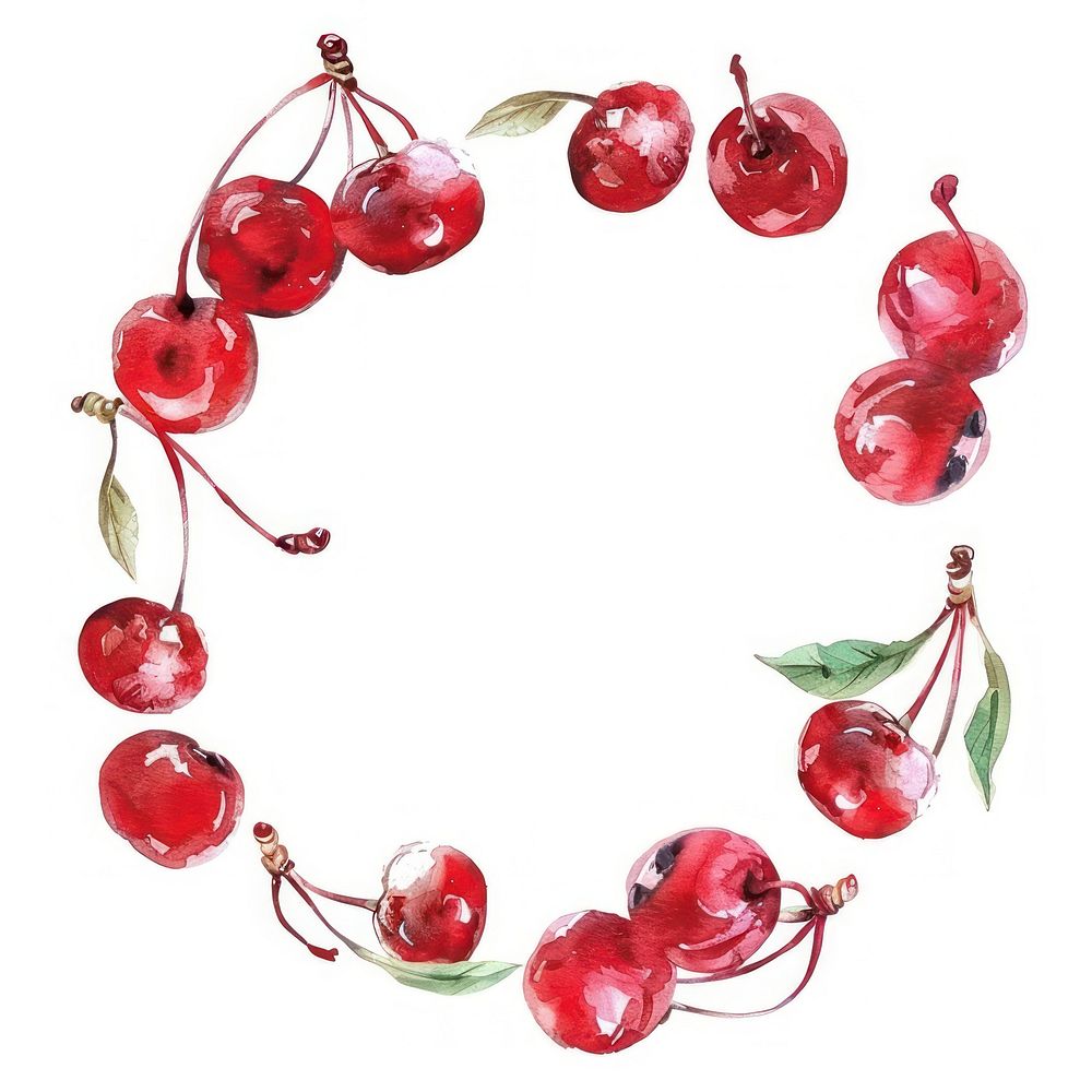 Cherry circle frame cherry fruit | Premium Photo Illustration - rawpixel