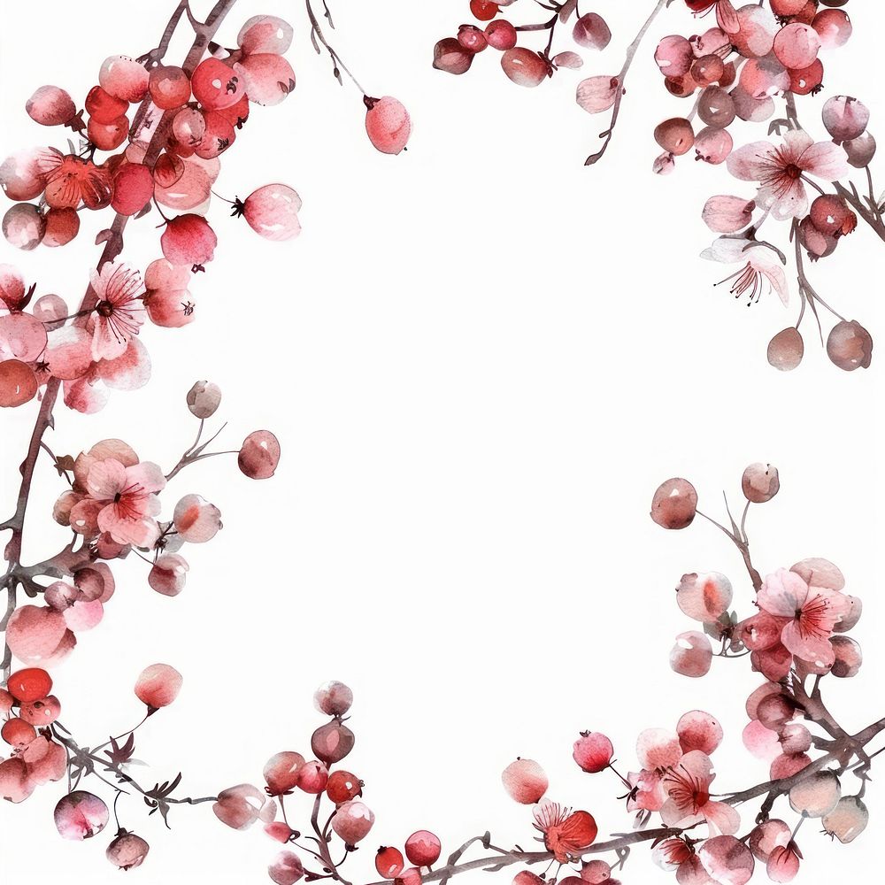 Cherry border blossom flower cherry. | Premium Photo Illustration ...
