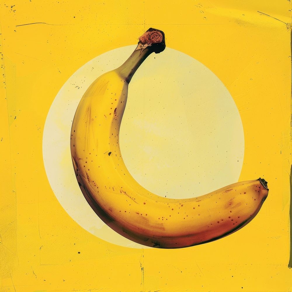 Retro collage banana food freshness | Free Photo Illustration - rawpixel