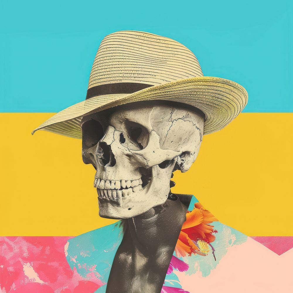 Retro collage skull art portrait | Premium Photo Illustration - rawpixel