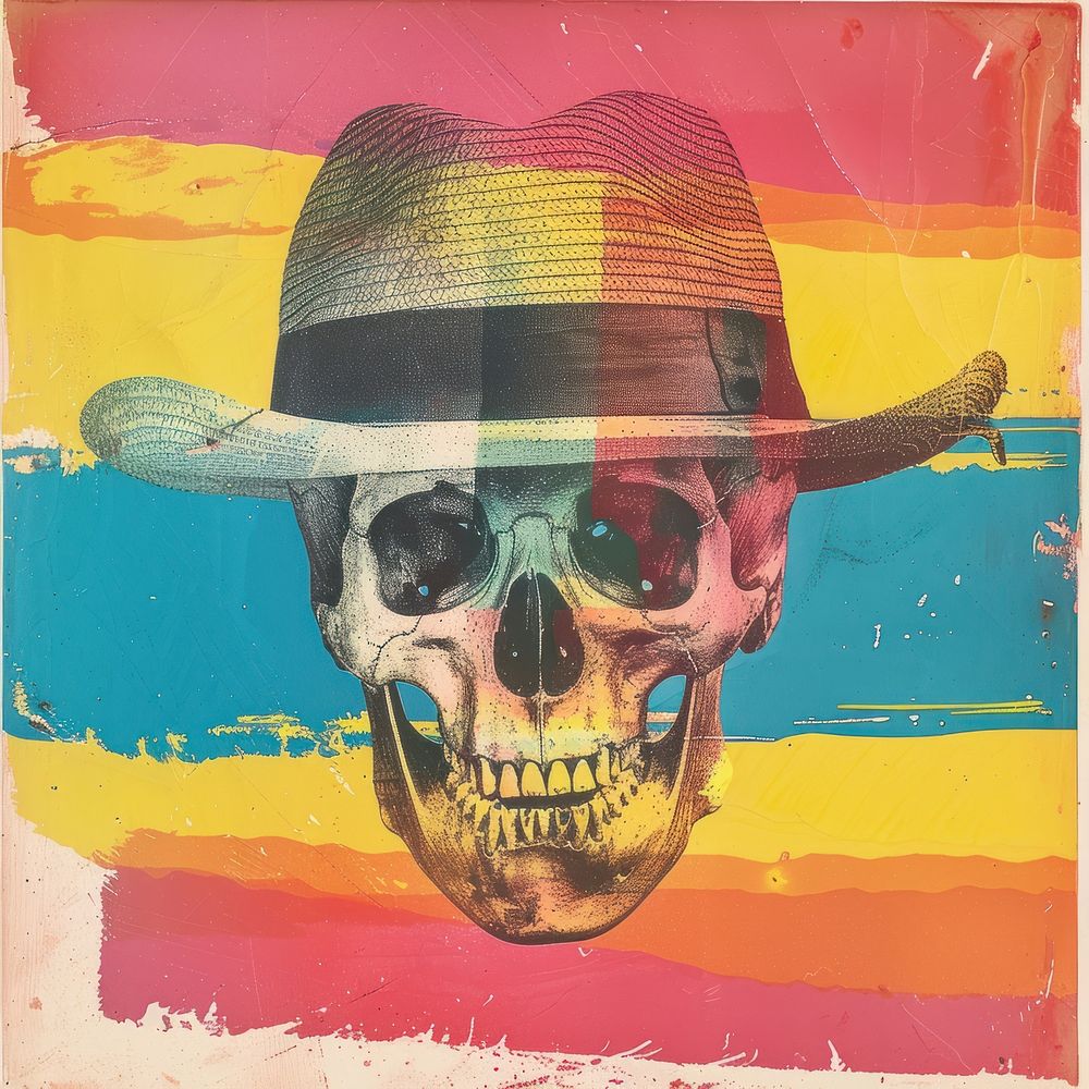 Retro collage skull art painting | Premium Photo Illustration - rawpixel